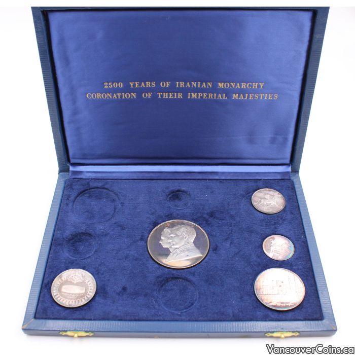 1971 Empire of Iran Silver 5-coin proof set - Professional Dealers of ...