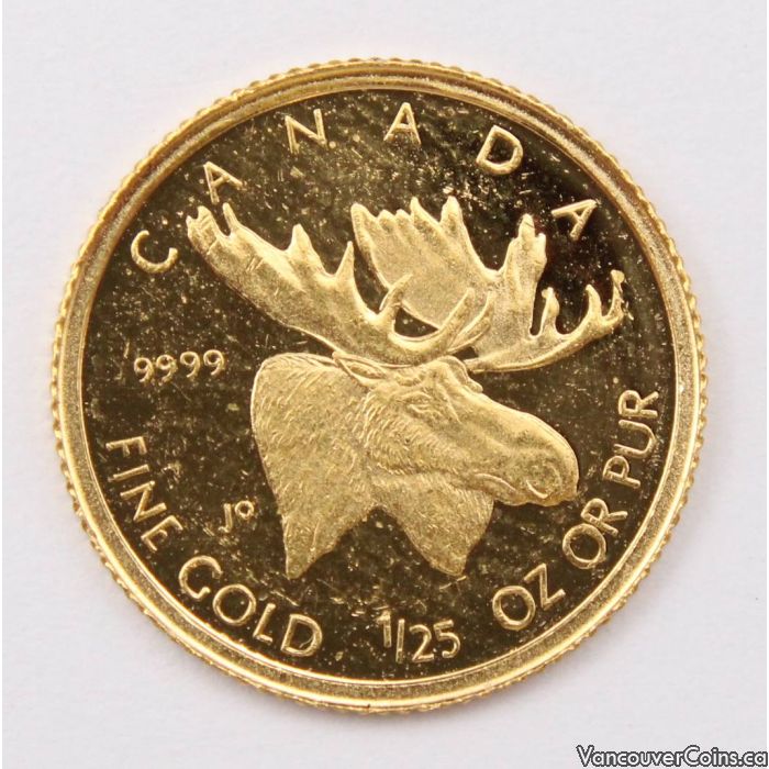 2004 Canada 50 Cent Moose 1/25 Oz Pure Gold Coin .9999 Fine RCM ...