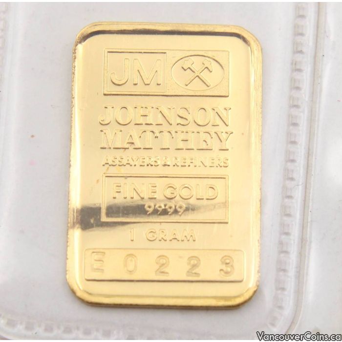 1 Gram PURE 24K GOLD JM Johnson Matthey 999.9 Bullion Bar Sealed Bar ...