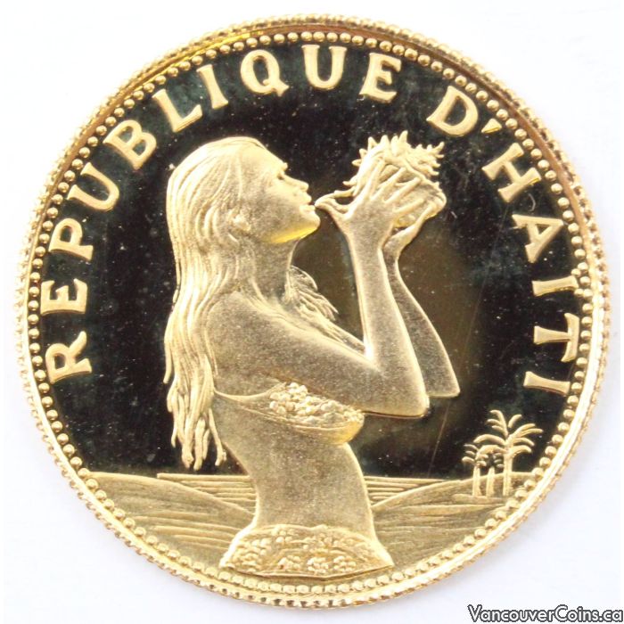 1973 Haiti 500 Gourdes gold coin KM109 .2106 oz gold Choice Gem Proof ...