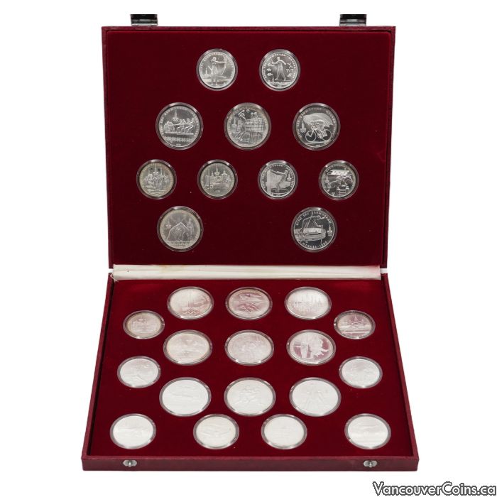 1980 Moscow Olympics USSR Silver 28-Coin Proof Set .900 Fine in ...