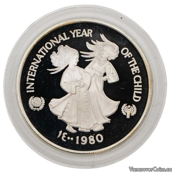 1980 United Arab Emirates 50 Dirhams silver coin Year of the Child Gem ...