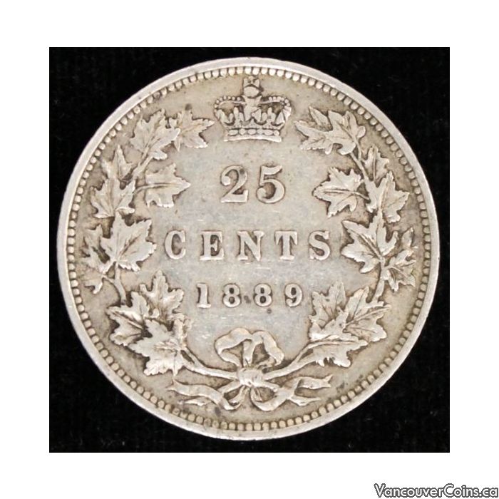 1889 Canada 25 Cents Q5 Closed 9 - Professional Dealers of Coins, Bank ...