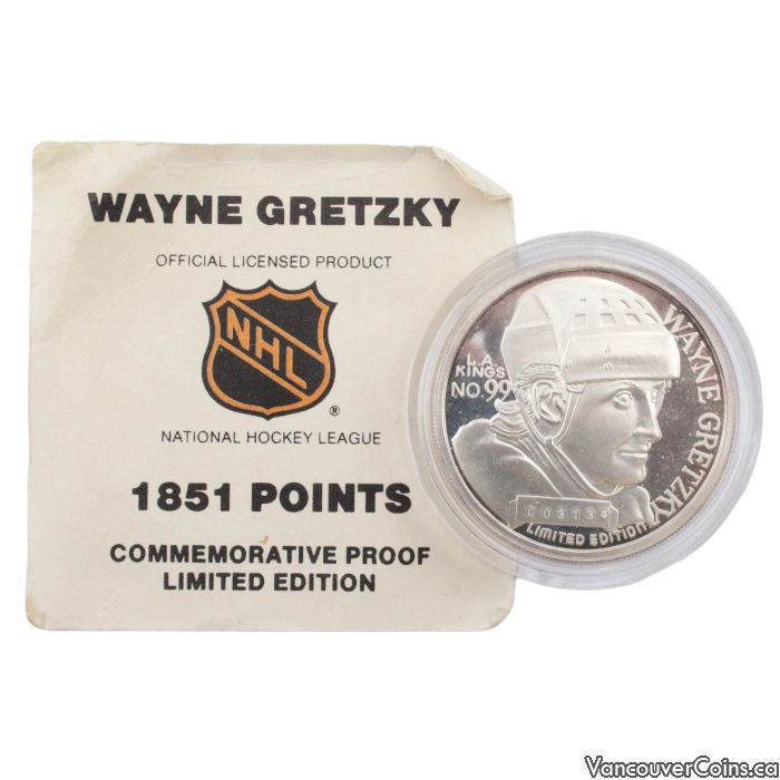 1 oz Wayne Gretzky LA Kings Commemorative 1 Ounce .999 Fine Silver ...