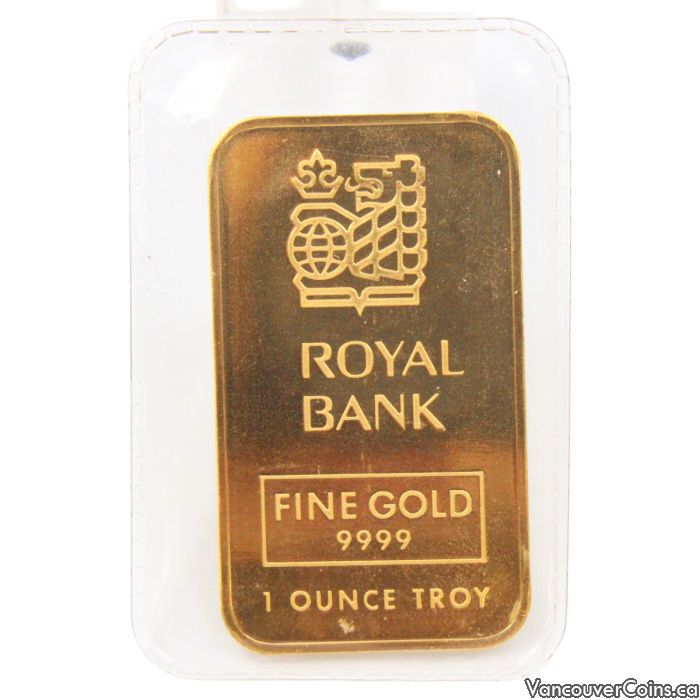 1 oz Gold JM Johnson Matthey Royal Bank of Canada .9999 Fine Gold Bar ...