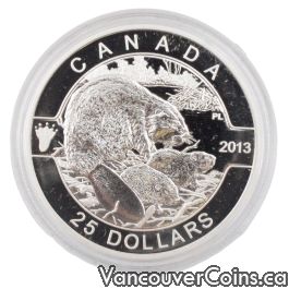 2013 $25 Fine Silver Coin - Beaver - Professional Dealers of Coins ...