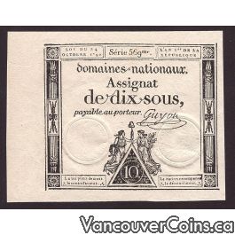 1790s French colonial Assignat banknote authentic original nice AU/UNC ...