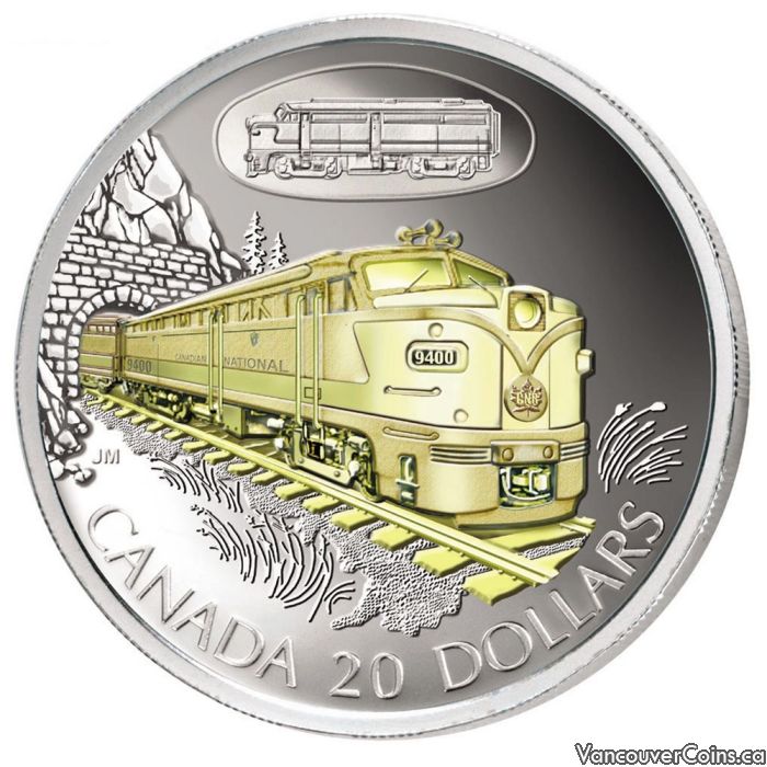 2003 Canada $20 Silver & Gold Gilt Proof $20 Hologram CNR FA-1 Coin ...