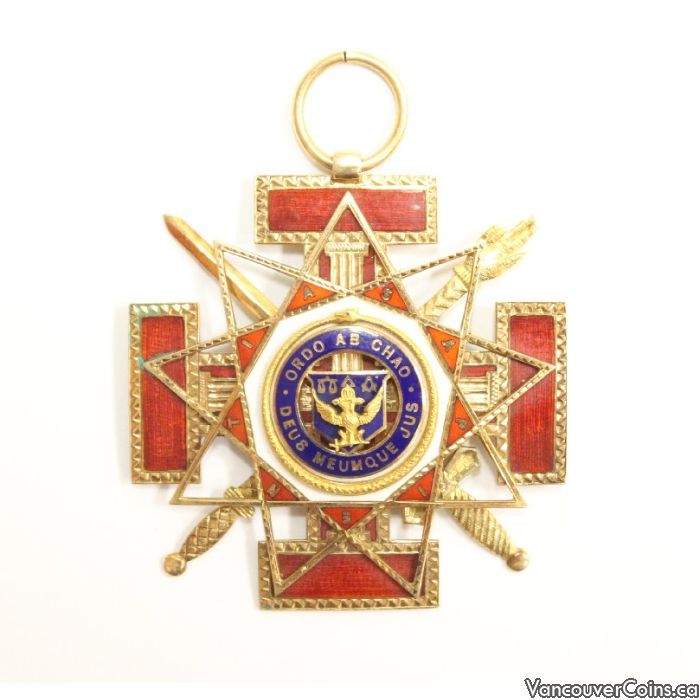 Important 33rd Degree Mason Inspector General Masonic Jewel 14K Gold ...