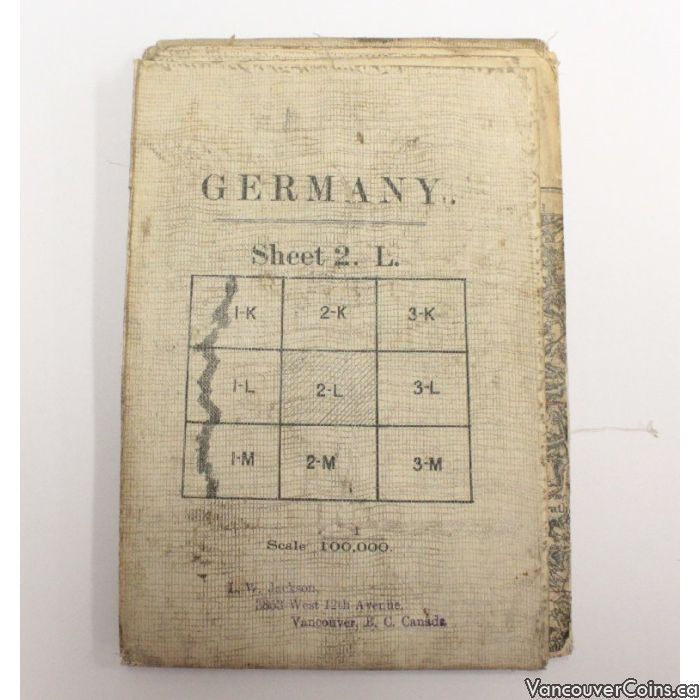 Germany WW1 linen Ordnance Survey 1918 colour map 33.5 x 25 inches ...