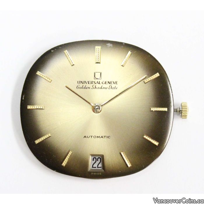 Universal Geneve Golden shadow date 25J 1-67 movement dial & crown ...