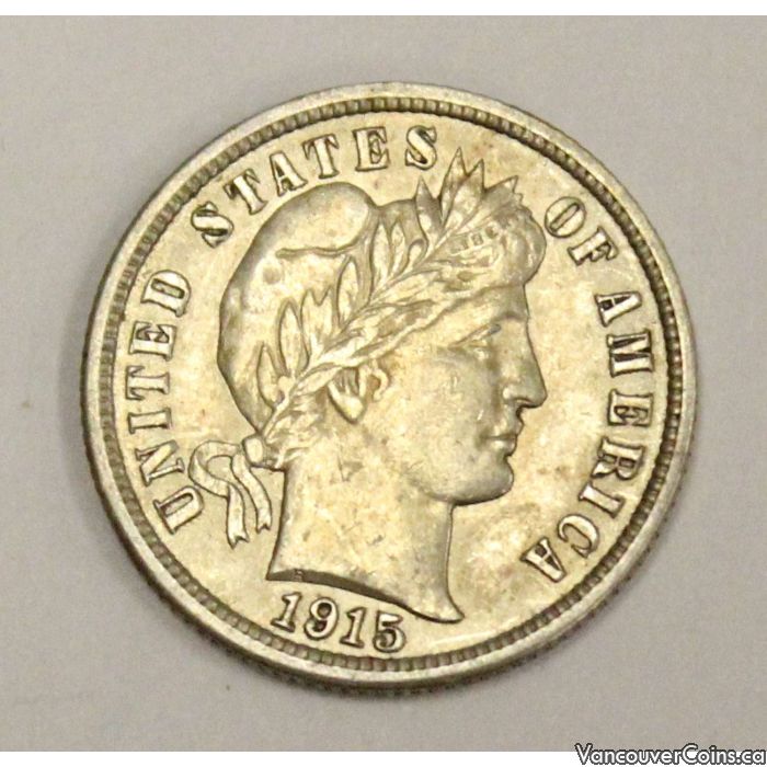1915 Liberty Head Barber dime 10 cents EF45 original - Professional ...