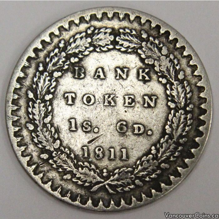 1811 Bank Token 1s 6d Great Britain George III VF25 - Professional ...