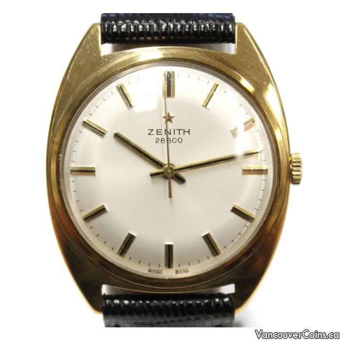 ZENITH 28800 9K Gold Cal. 2562 Hi Beat Mens Watch 1975, Original w/box ...