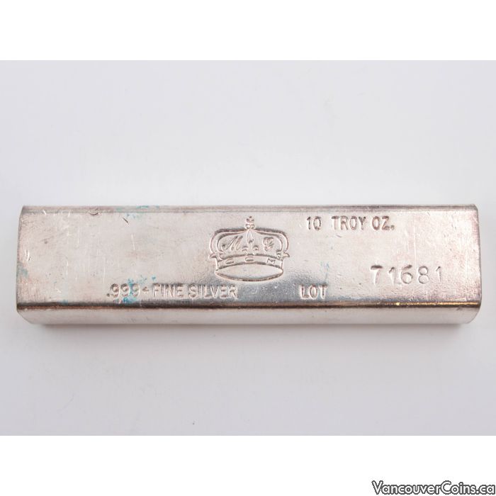 CCM California Crown Mint 10 oz. .999 Silver Bar Old Poured Kit-Kat ...
