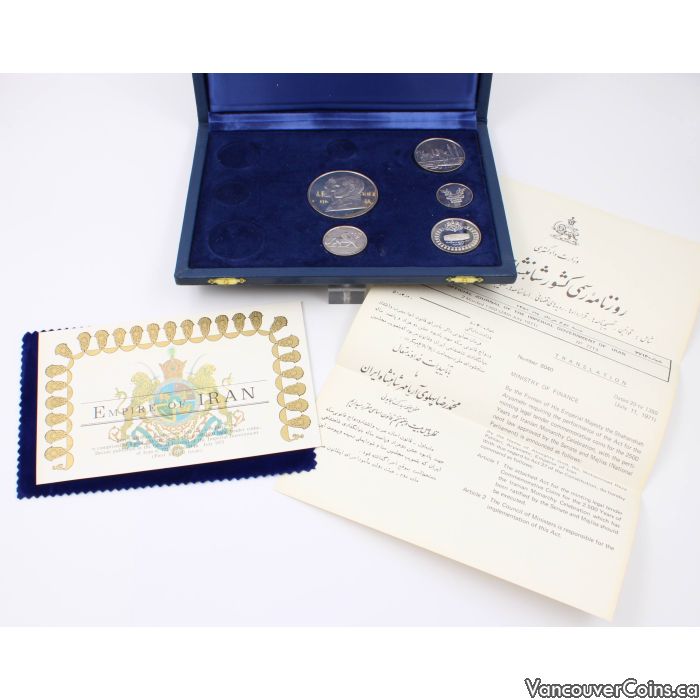 1971 Empire of Iran Silver 5-coin proof set - Professional Dealers of ...