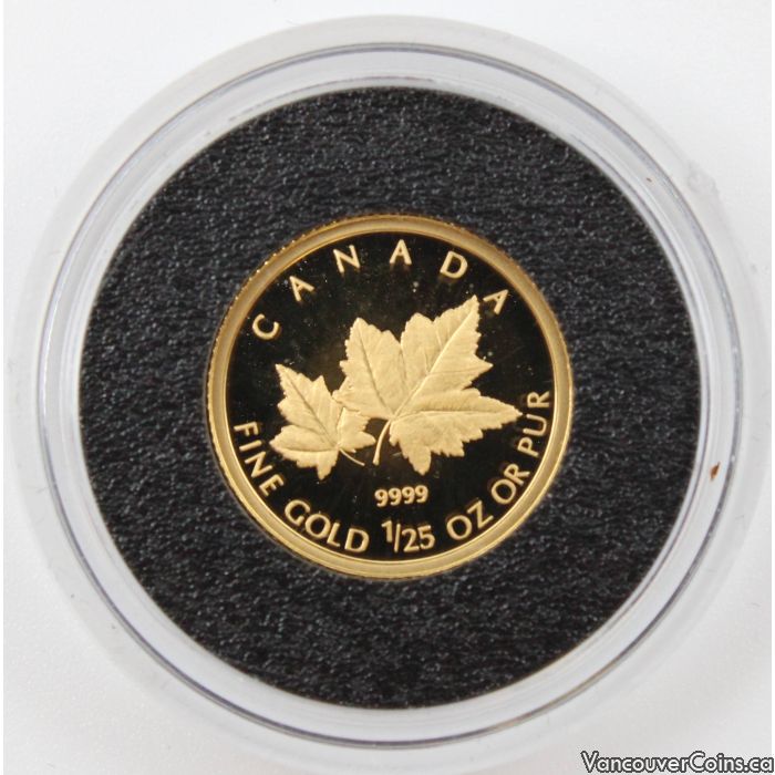 2009 Maple coin Canada 50 Cents 1/25th oz .9999 pure Gold coin ...
