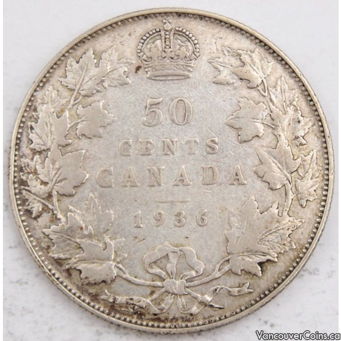 1936 Canada 50 cents a/F rim bumps and scratches - Professional Dealers ...
