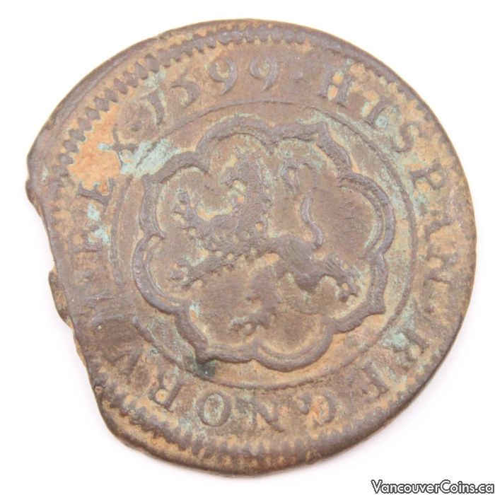 Spain 1599 8 Maravedis Philip III copper coin clipped - Professional ...