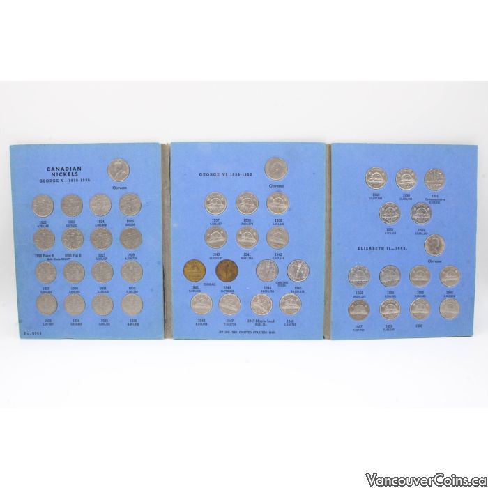 1922 to 1960 Canada 5 cents complete date set with 1926 Far-6 VG-EF ...