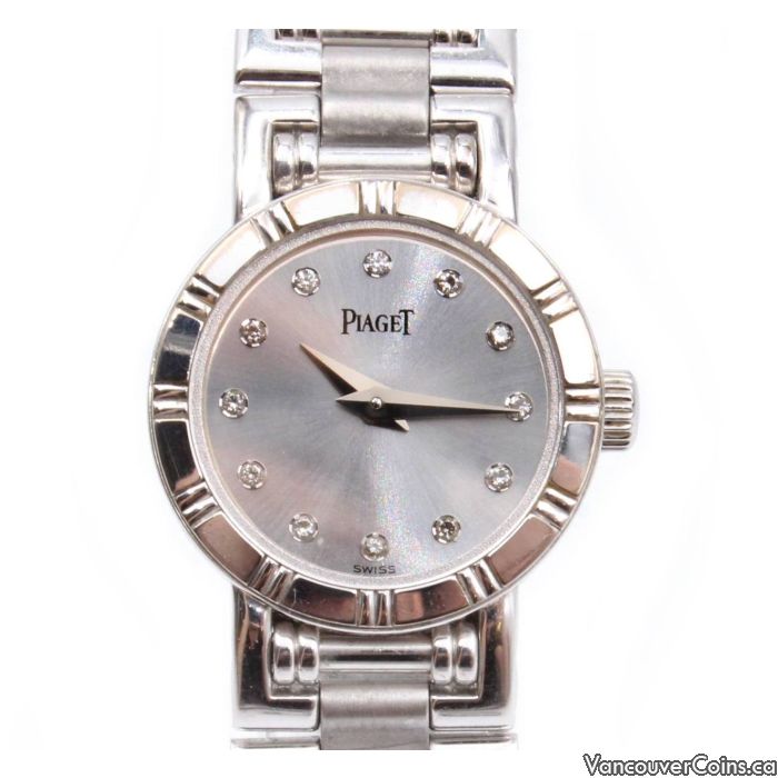 PIAGET Dancer 5963 Silver Diamond Dial 18K White Gold Bracelet Womens ...