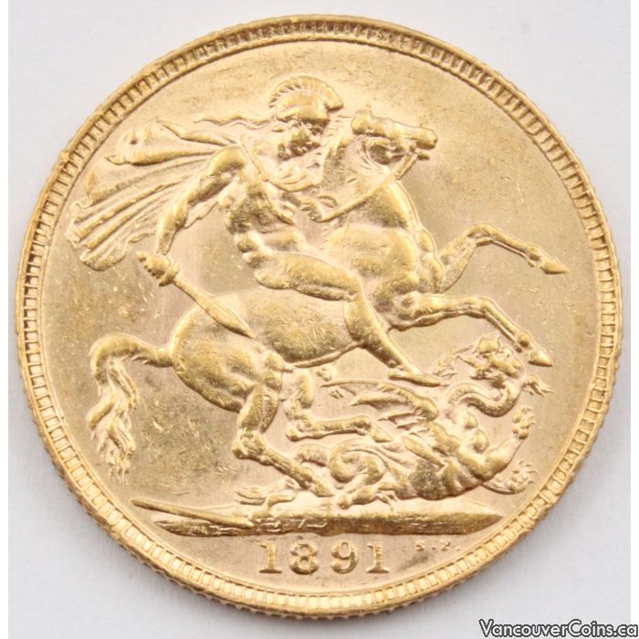 1891 Great Britain sovereign gold coin nice EF - Professional Dealers ...