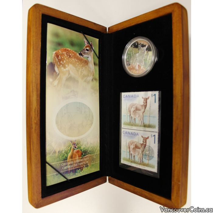 2005 $5 Deer & Fawn Coin And Stamp Set - Professional Dealers of Coins ...