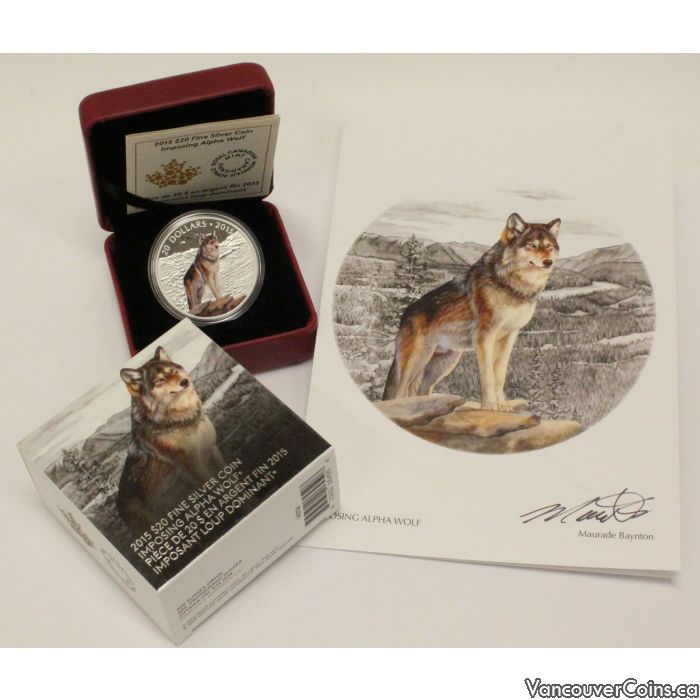 2015 $20 Imposing Alpha Wolf 1oz 9999 Silver Proof Coin - Professional ...