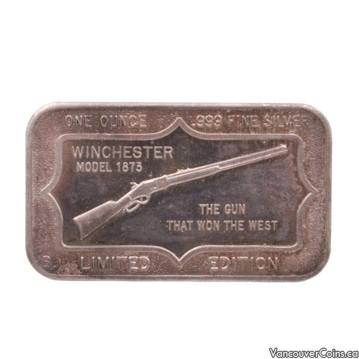 1 oz Winchester 1873 Rifle Belford Mint 1973 .999 Silver 1 oz high ...
