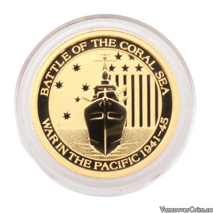 2014 Australia 1/10 oz .9999 Pure Gold coin Battle of the Coral Sea ...