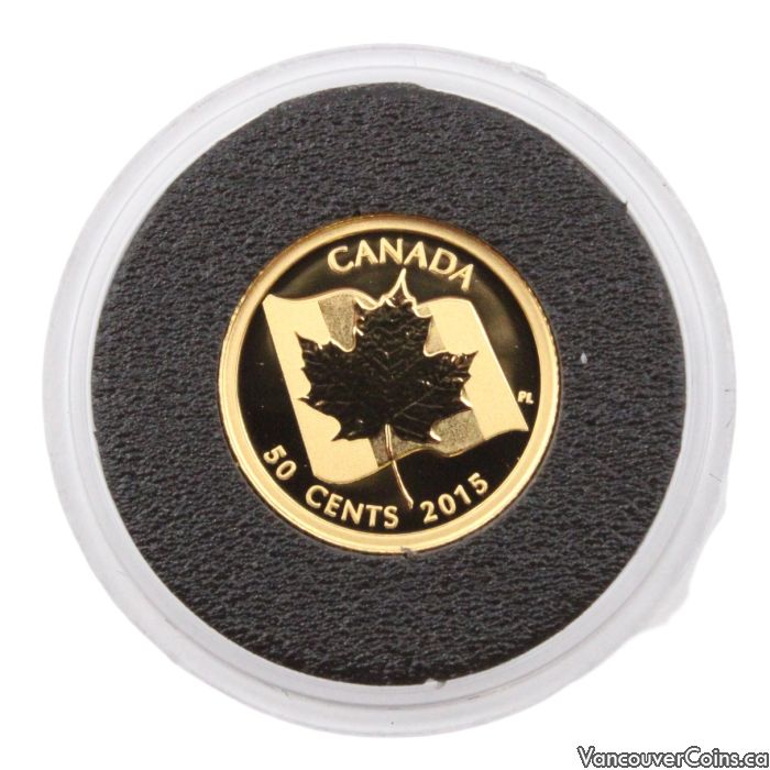 2015 Fine Gold 1/25oz .9999 gold Proof 50 Cent Maple Leaf ...