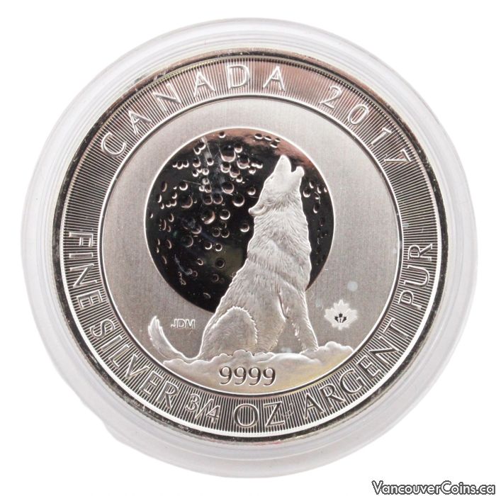 2017 Canada $2 Howling Wolf Moon 3/4 Oz .9999 Fine Silver ...