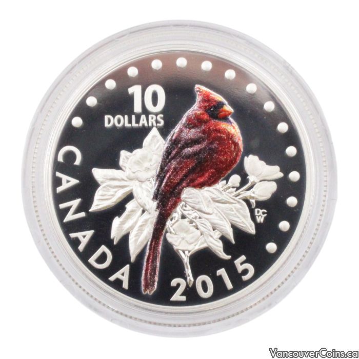 2015 Canada $10 Colourful Songbirds of Canada: The Northern Cardinal ...