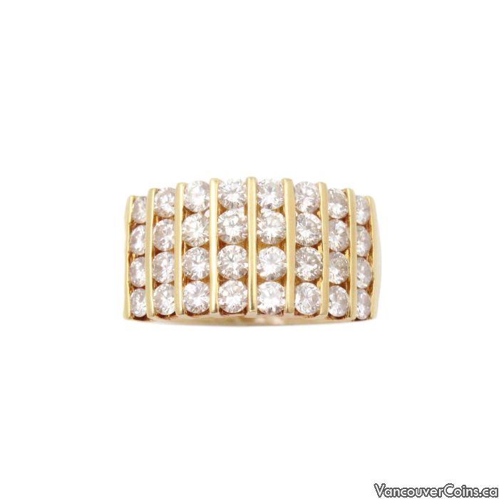 1.70 ct Diamonds tcw 18K yg ring 12.9 grams Size-7 with appraisal $6000 ...