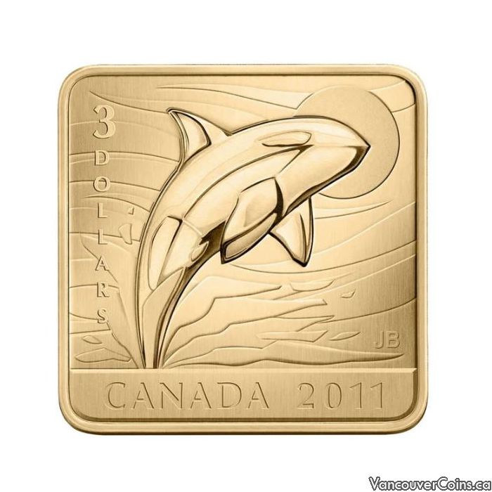 2011 Canada $3 Wildlife Conservation: Orca Whale - Sterling Silver ...