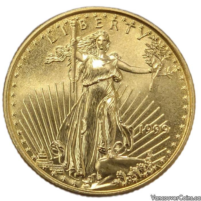 1/4 Ounce United States Eagle 1999 Gold Coin - 10 Dollars ...