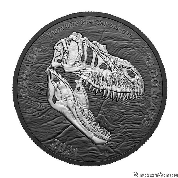 2021 Canada $20 Discovering Dinosaurs Reaper of Death - Pure Silver ...