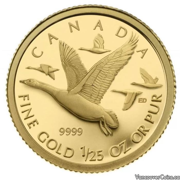 2011 Canadian 50-Cent Canada Geese 1/25 oz Pure Gold Coin ...