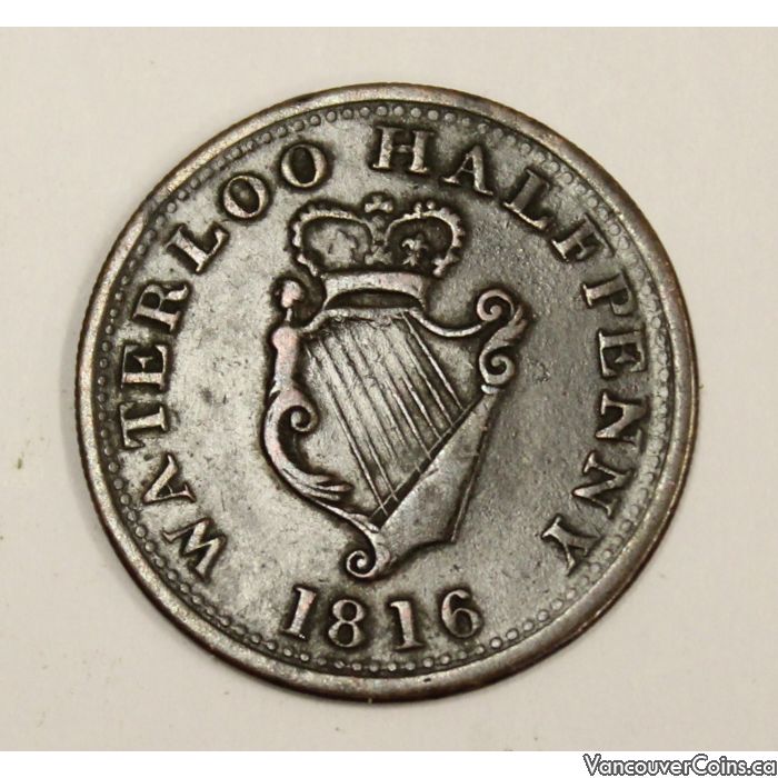 1816 The Illustrious Wellington Half Penny Canada token WE-10A2 d ...