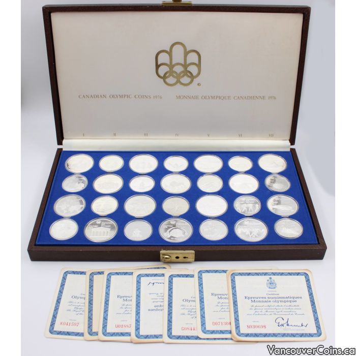 Olympics 1976 Montreal 28-coin set all Proof contains 30+ ounces pure ...