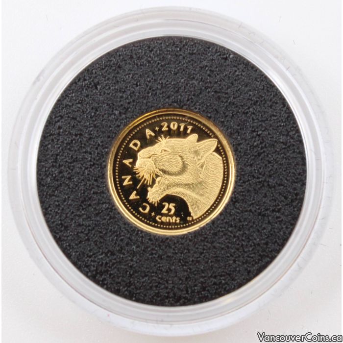 2011 Cougar coin Canada 25 Cents .9999 Gold .5 grams - Professional ...