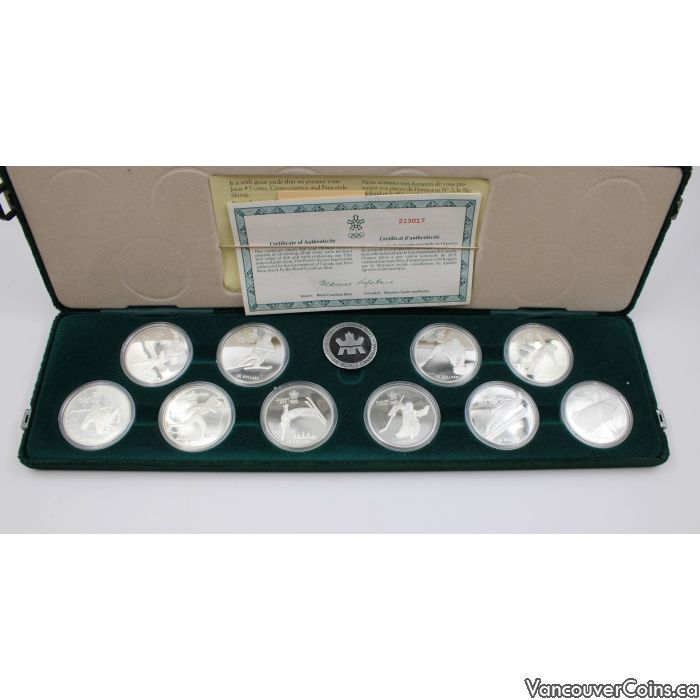 1988 Calgary Olympics 10-coin Proof set 10x $20 silver coins Choice ...