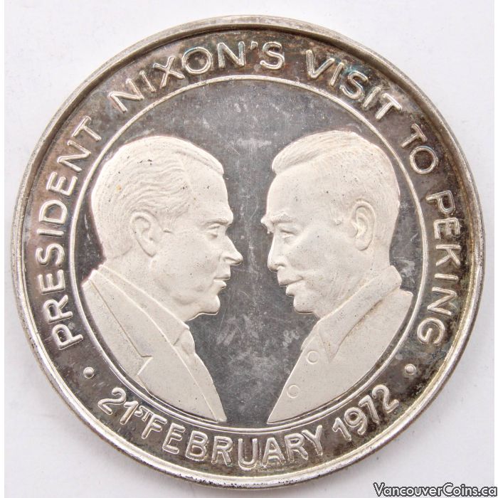 1971 China President Nixons Visit to Peking Proof Silver Medallion ...