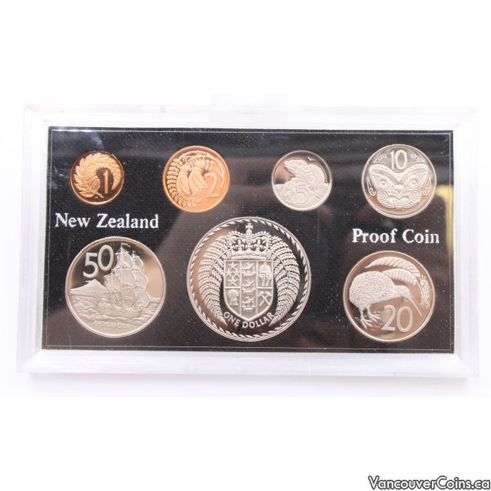 1976 New Zealand 7-coin set case is damaged all coins Gem Cameo Proof - Professional Dealers of ...