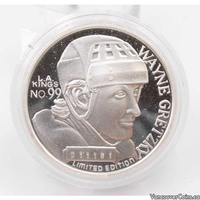 1 oz Wayne Gretzky LA Kings Commemorative 1 Ounce .999 Fine Silver ...