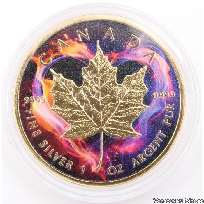 2018 Canada 1 oz Silver Maple Leaf Coin Colorized Gold Gilded Paradox Smittys - Professional ...