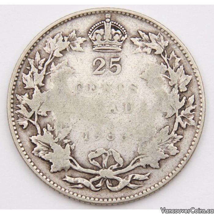 1936 Bar Canada 25 cents G/VG - Professional Dealers of Coins, Bank ...