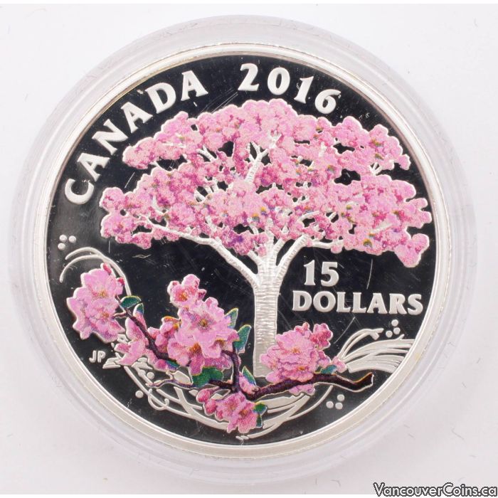 2016 $15 Fine Silver Coin - Cherry Blossoms - Professional Dealers of ...