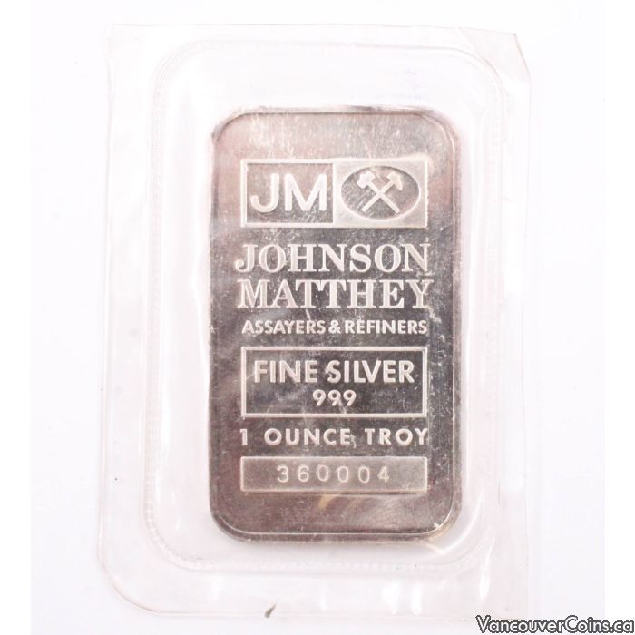 1 oz JM Silver Bar Johnson Matthey Serial #360004 - Professional ...