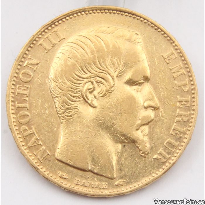 1854 A France 20 Francs gold coin very nice EF/AU - Professional ...